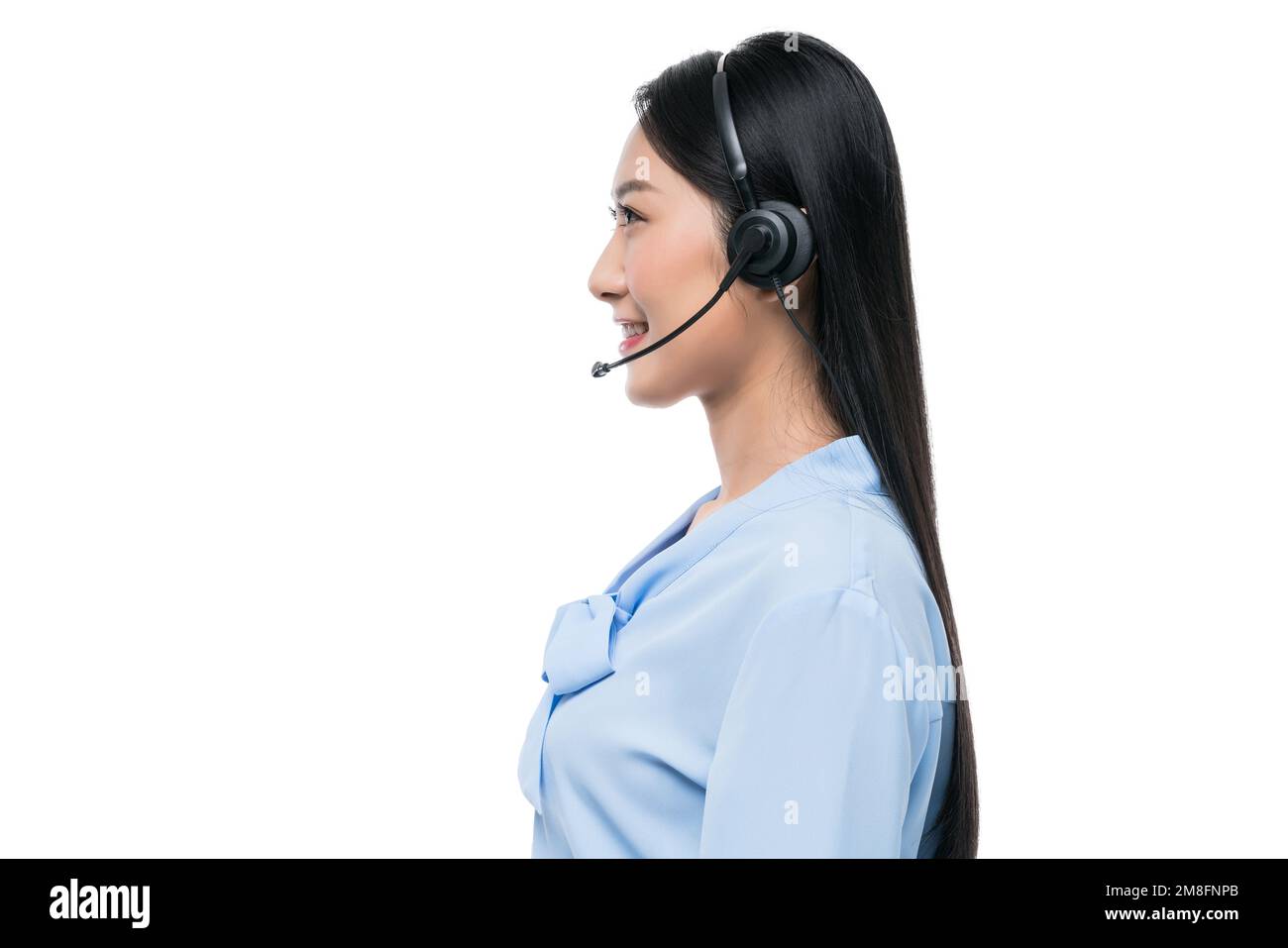 The young woman customer service Stock Photo - Alamy