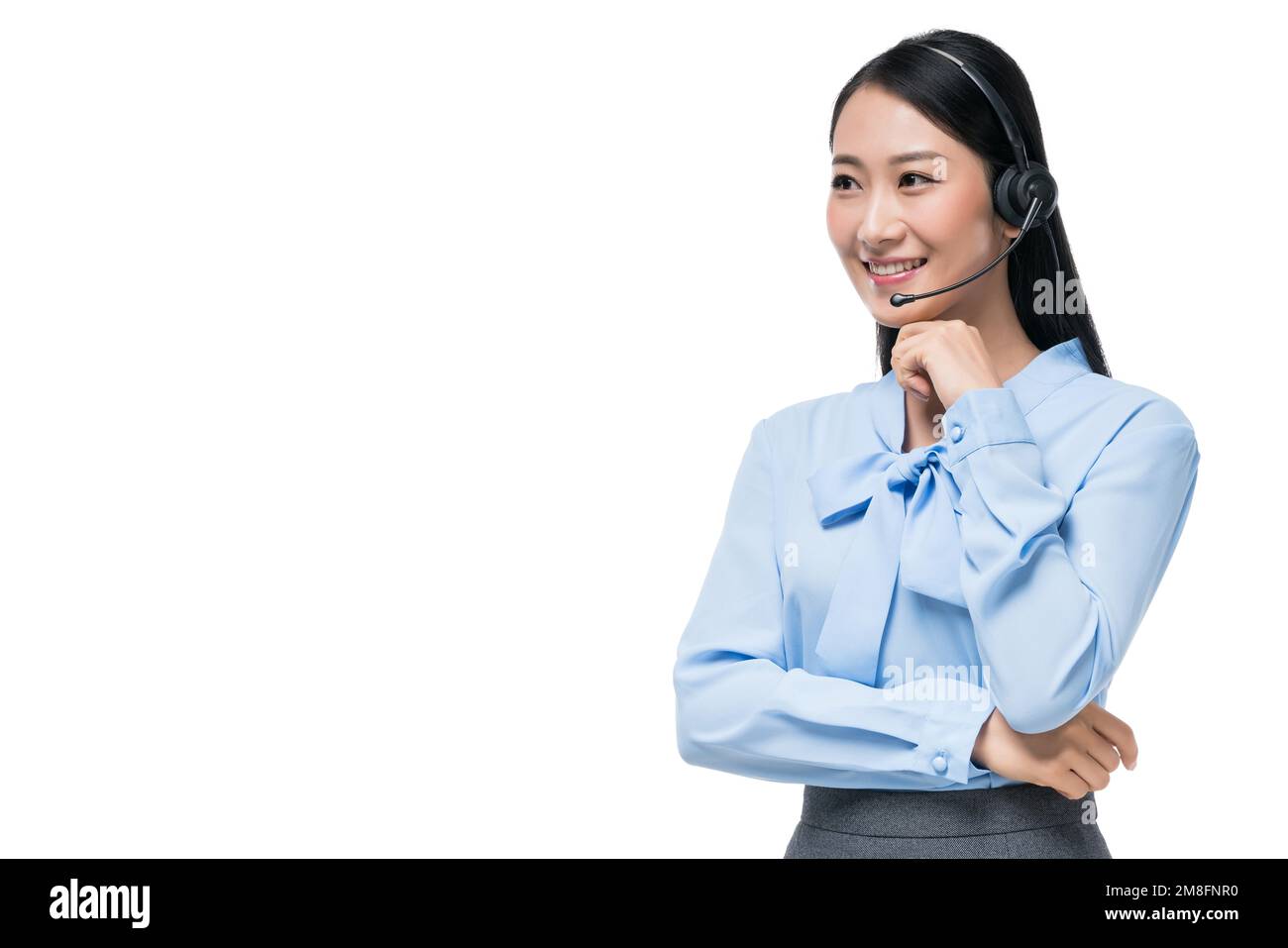 The young woman customer service Stock Photo - Alamy