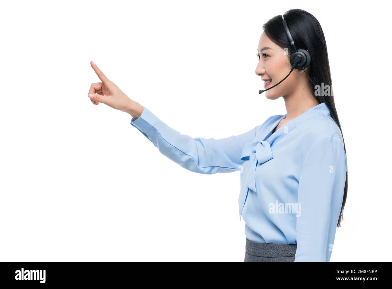 The young woman customer service Stock Photo - Alamy