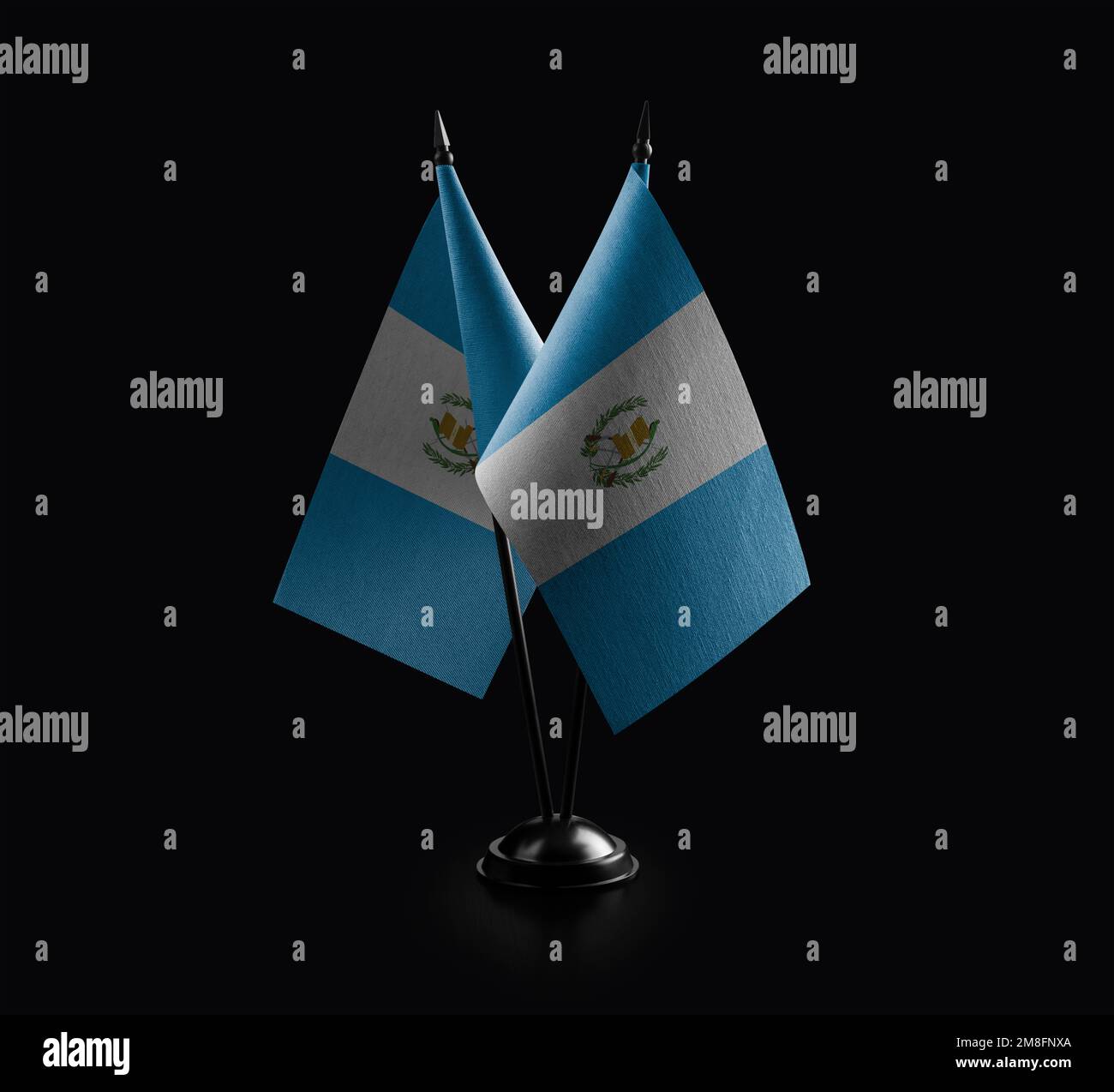 Small national flags of the Guatemala on a black background Stock Photo ...