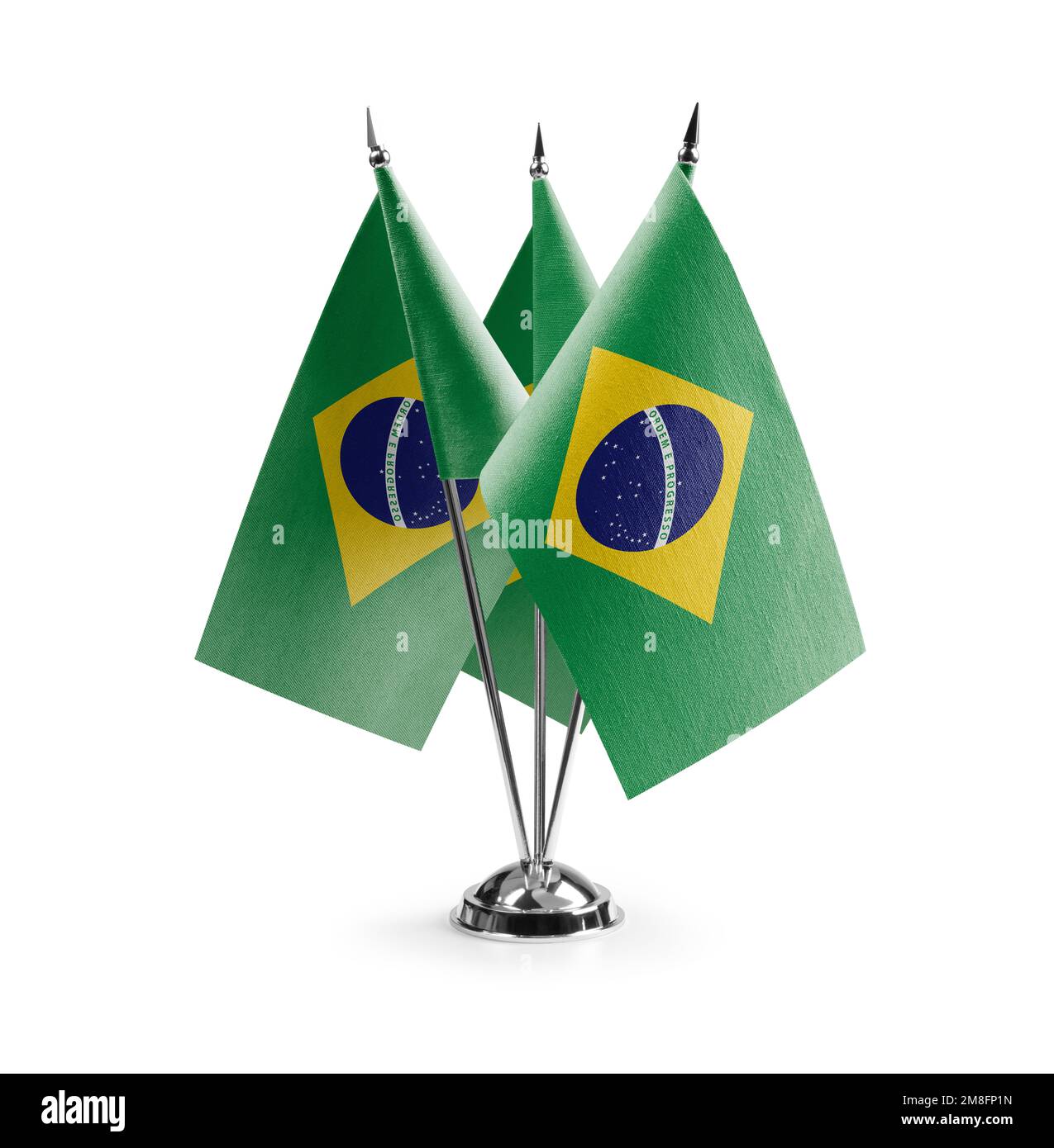 Small national flags of the Brazil on a white background Stock Photo ...