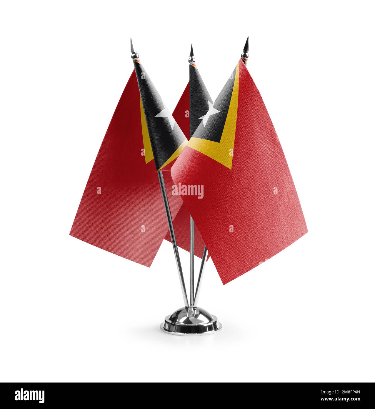 Small national flags of the East Timor on a white background Stock ...