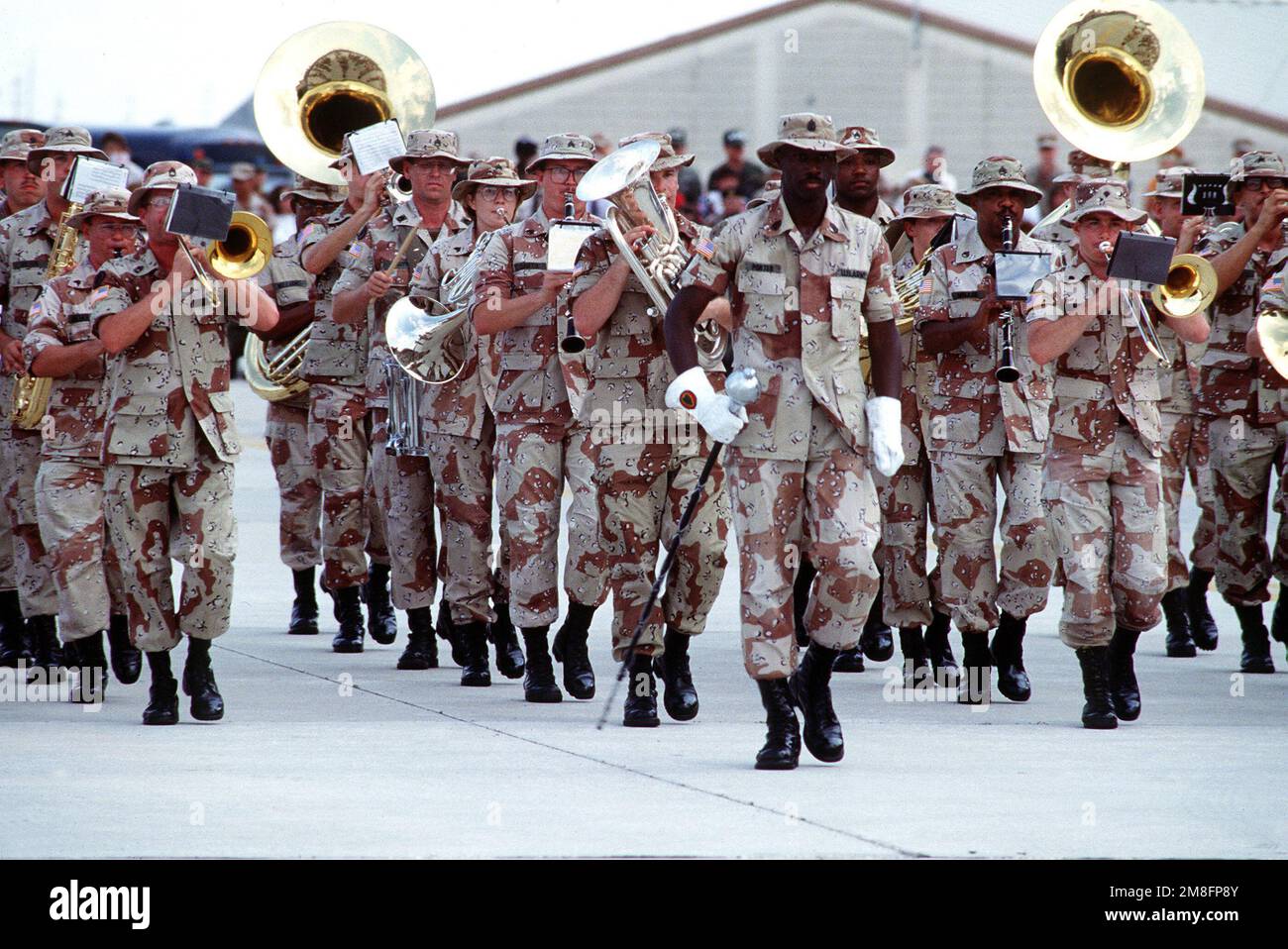 The 24th Infantry Division (Mechanized) Band approaches the reviewing ...