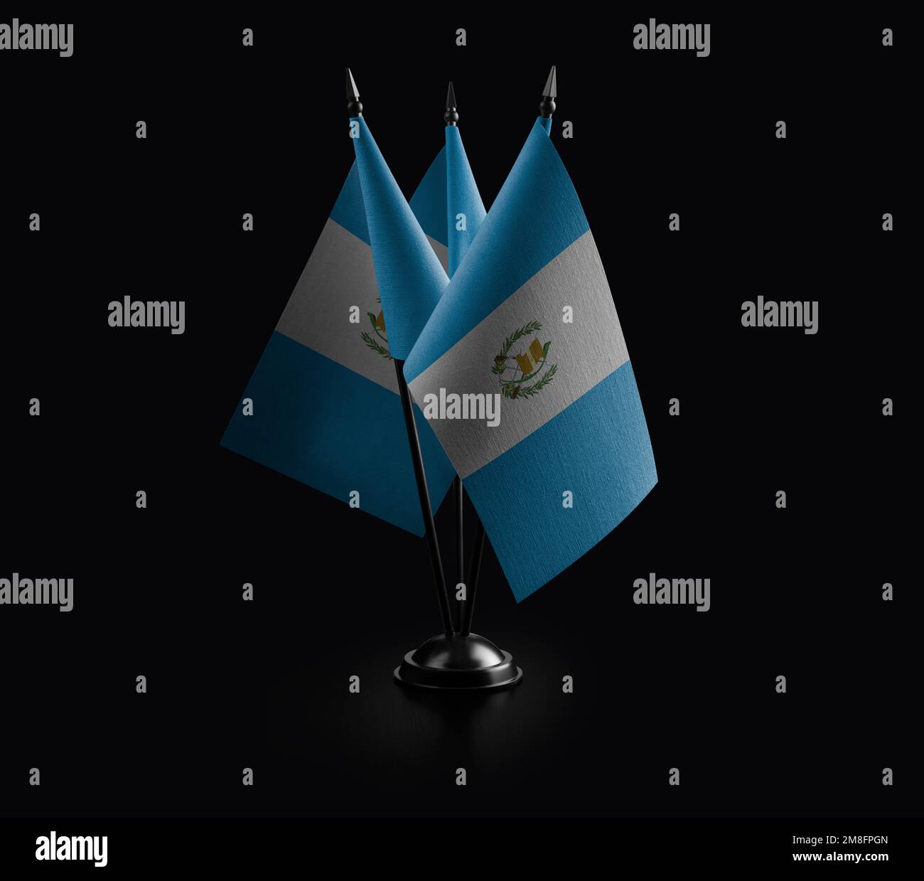 Small national flags of the Guatemala on a black background Stock Photo ...