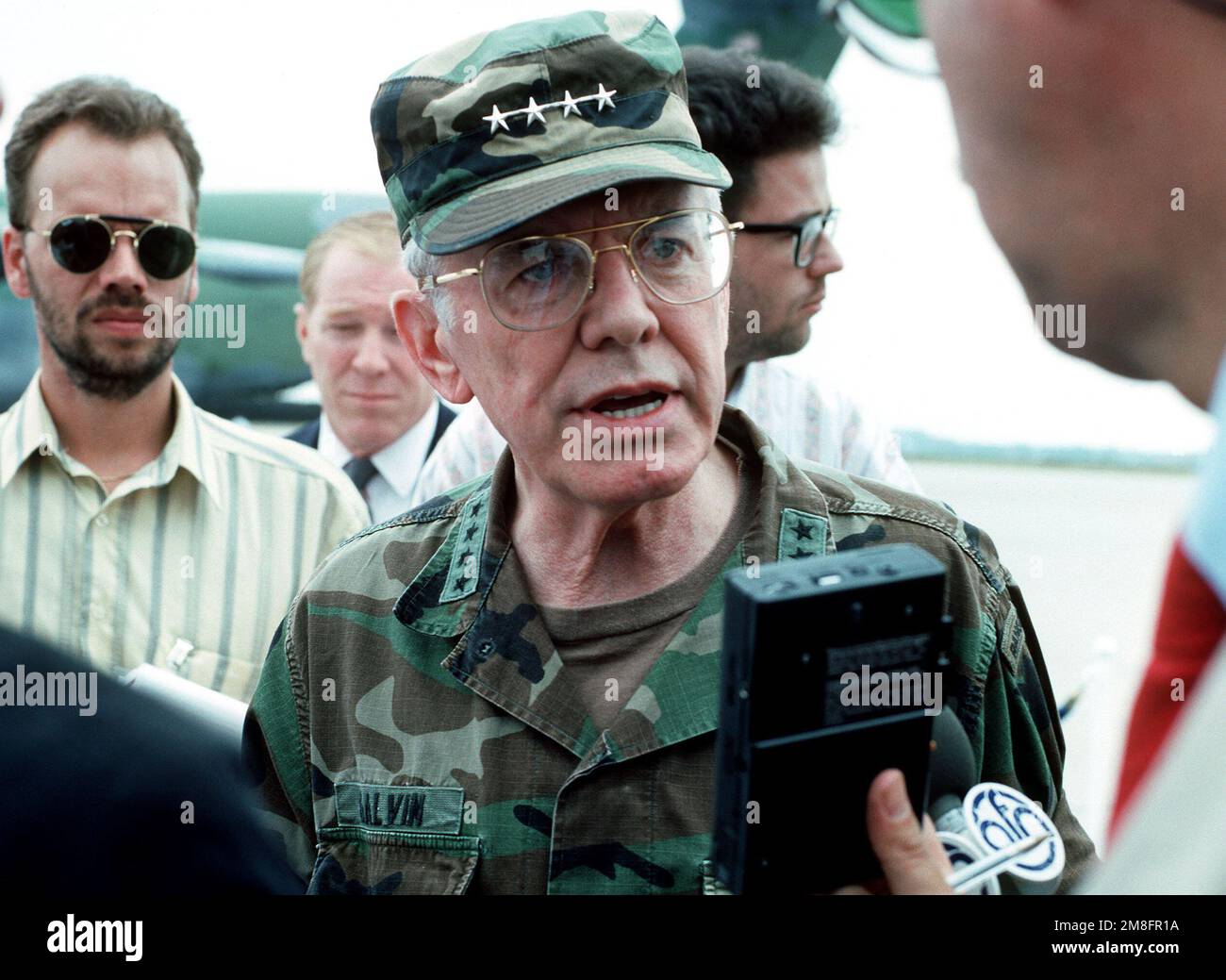 GEN John R. Galvin, supreme allied commander, Europe, speaks with the ...