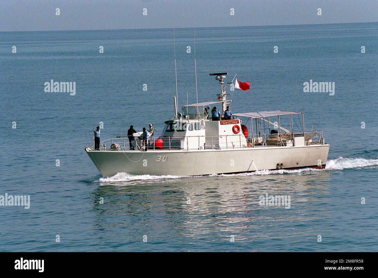 The Bahraini fast attack craft BNS AL JARIM (FPB 30) patrols in the ...