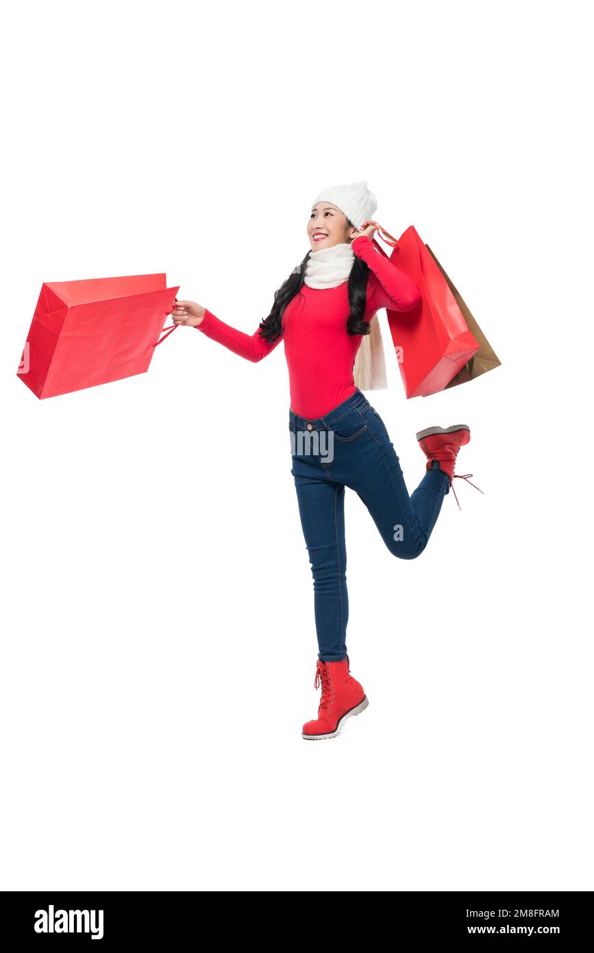 Woman from shopping on Cut Out Stock Images & Pictures - Alamy