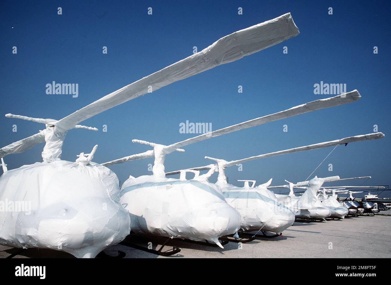 Wrapped in protective covers, helicopters of the 101st Airborne ...