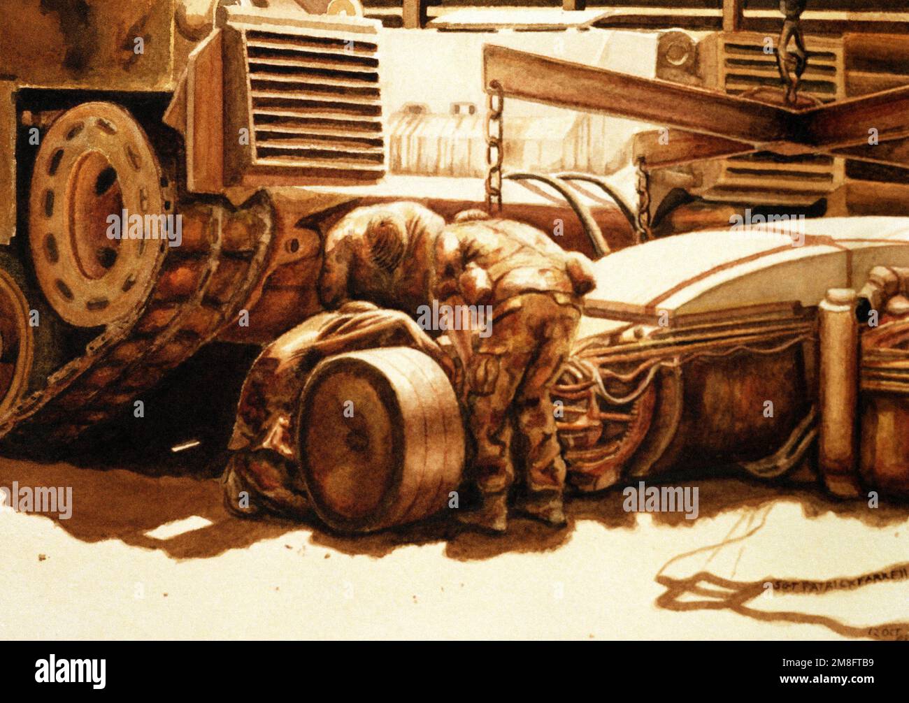 Artwork: "Desert Repair". Artist: SGT Patrick Farrell, Catalog Number ...