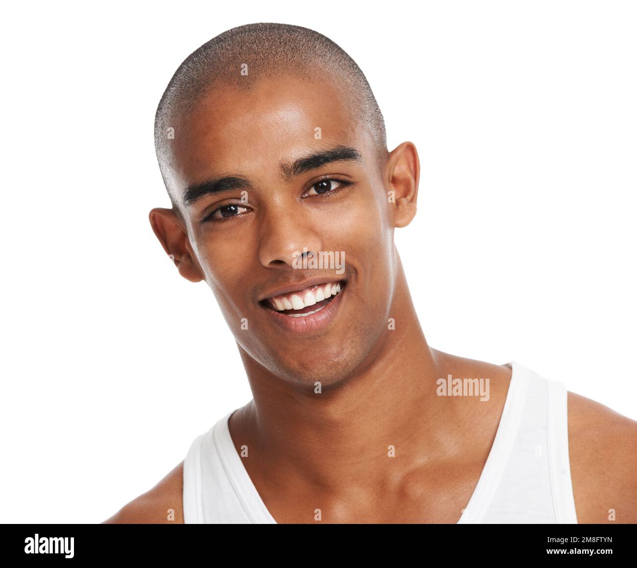 Black man, smile and studio for skincare, face health and cosmetic ...