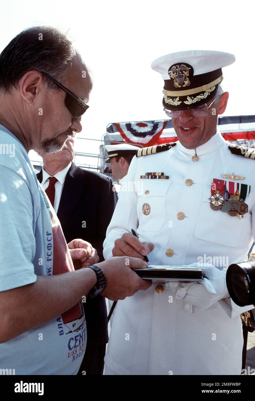 CAPT Conrad van der Schroeff, commanding officer of the battleship USS ...