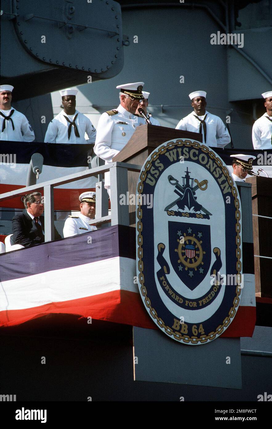 CAPT Conrad van der Schroeff, commanding officer of the battleship USS ...