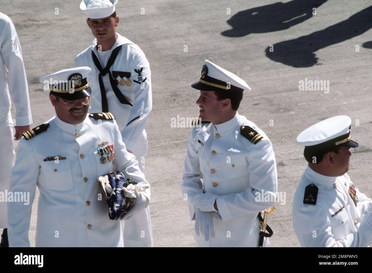 LCDR Louis Meier, left, executive officer of the guided missile ...