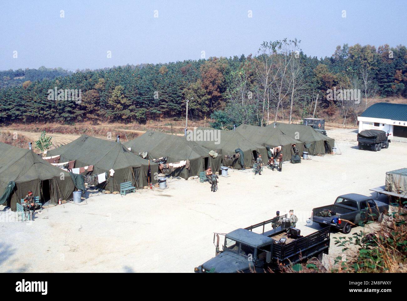 A View Of The Tent City Occupied By Military Personnel Acting As Opposing Forces During The