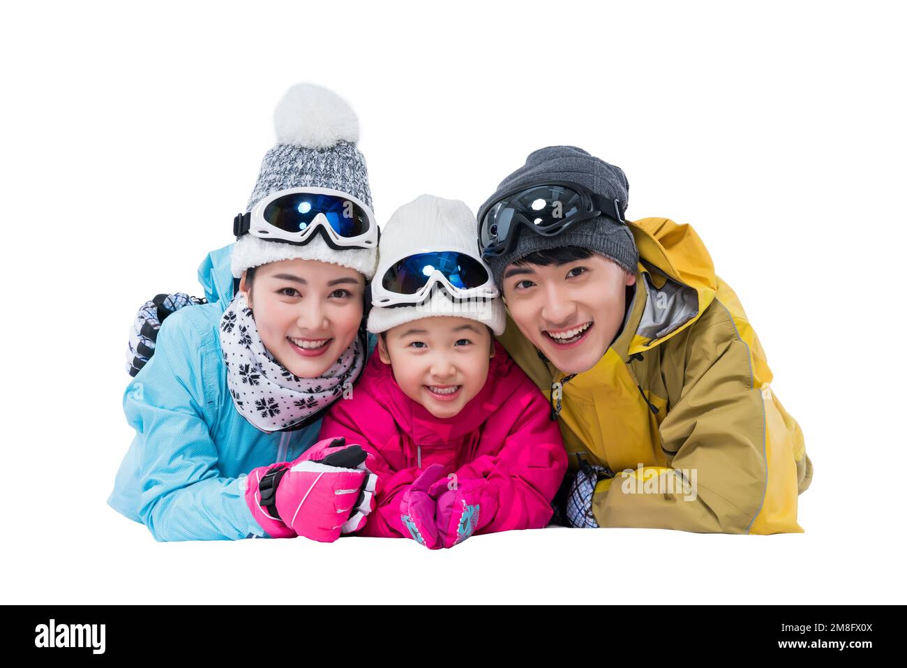 Happy family of three Stock Photo - Alamy