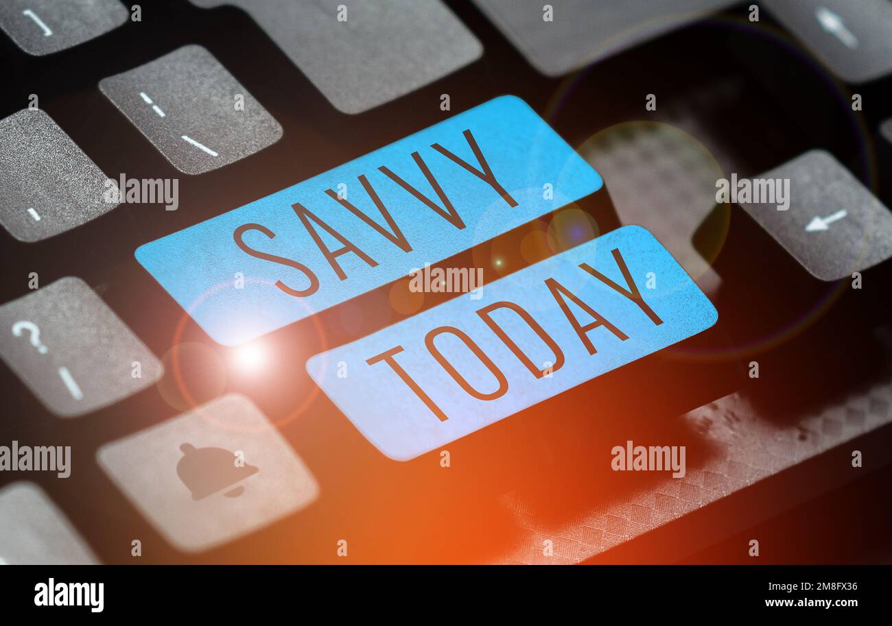 Sign displaying Savvy. Internet Concept having perception ...