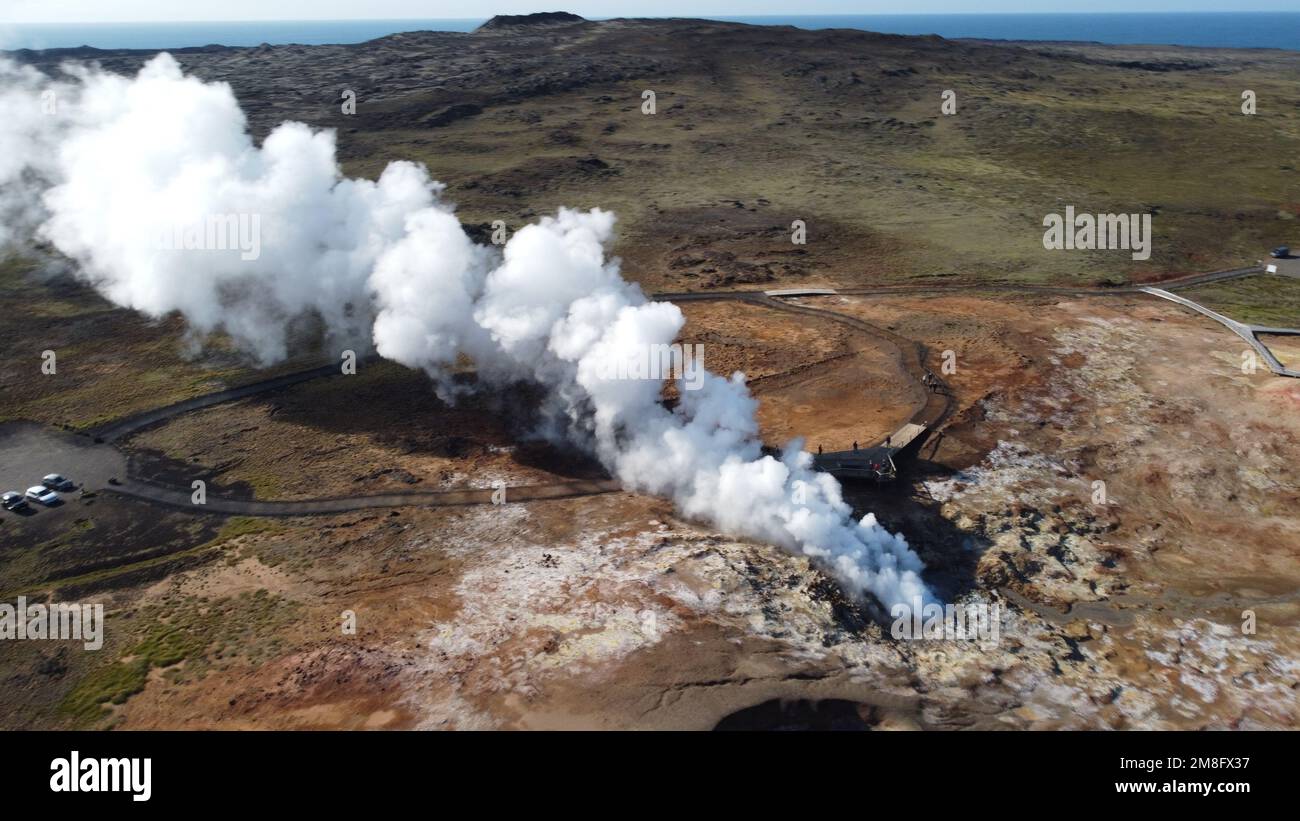 Aerial view white smoke from hi-res stock photography and images - Alamy
