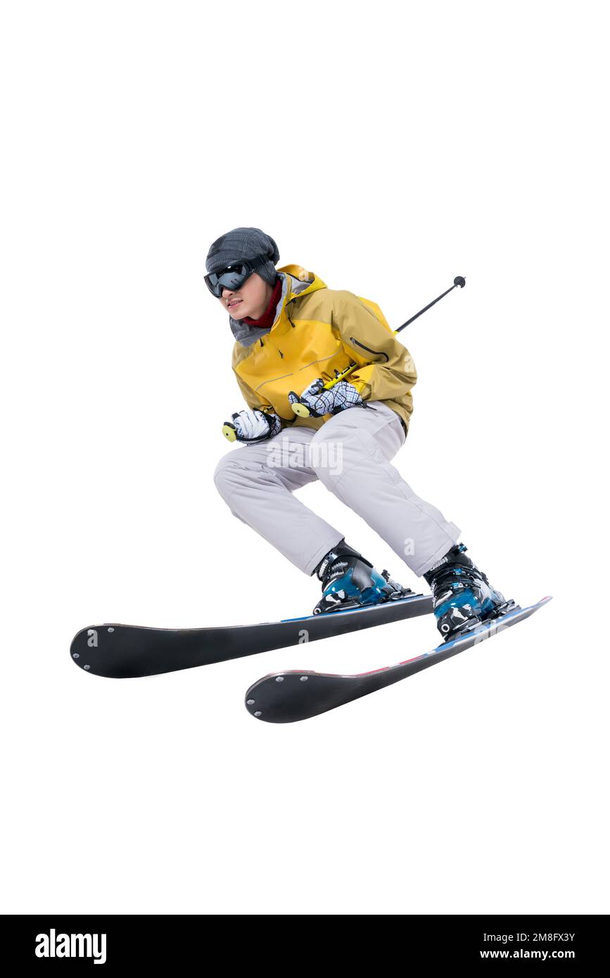 The young man skiing Stock Photo - Alamy