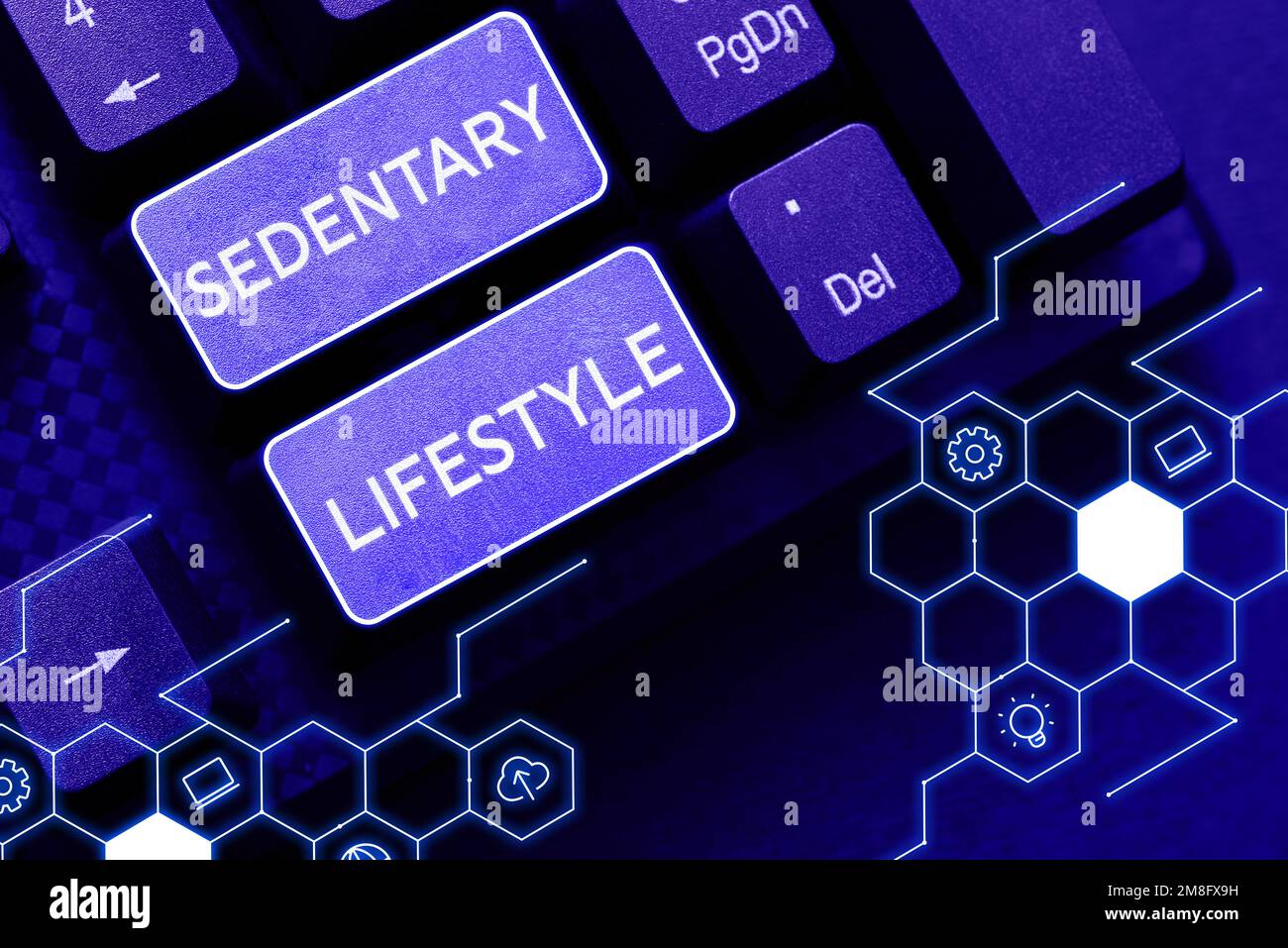 Conceptual caption Sedentary Lifestyle. Word for ways and means of life ...