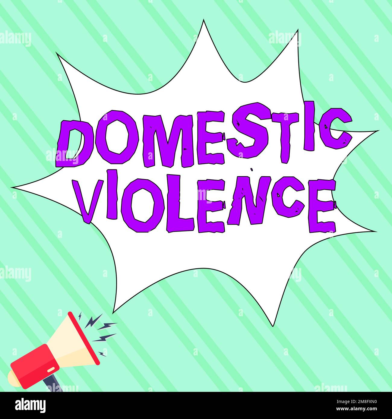 Sign displaying Domestic Violence, Concept meaning violent or abusive ...