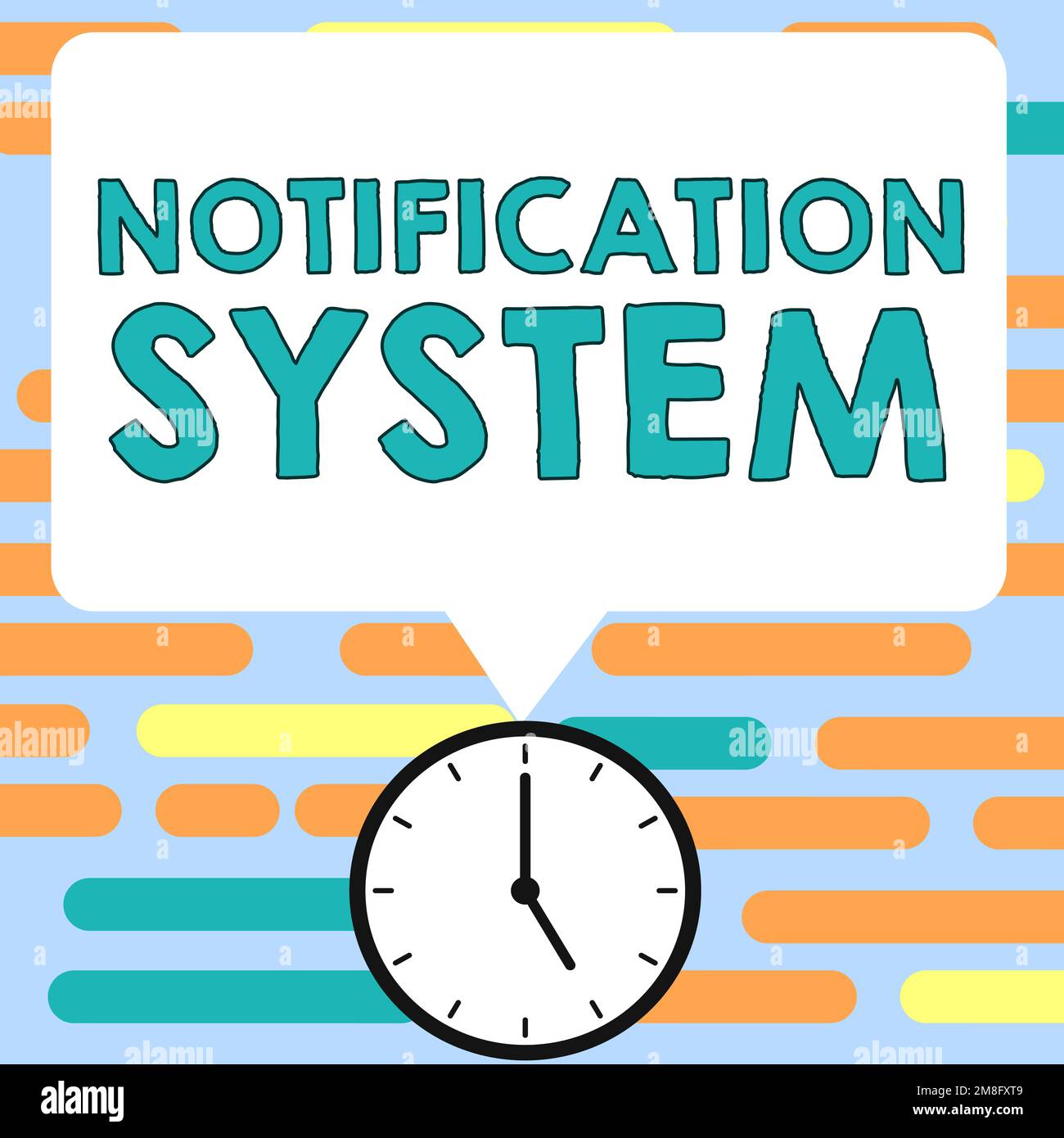 Text caption presenting Notification System. Concept meaning Do not ...