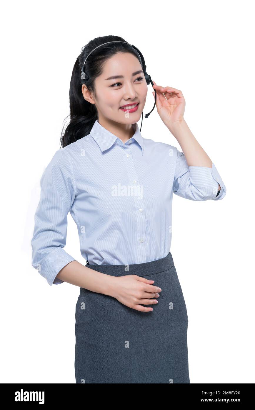 The young woman customer service Stock Photo - Alamy