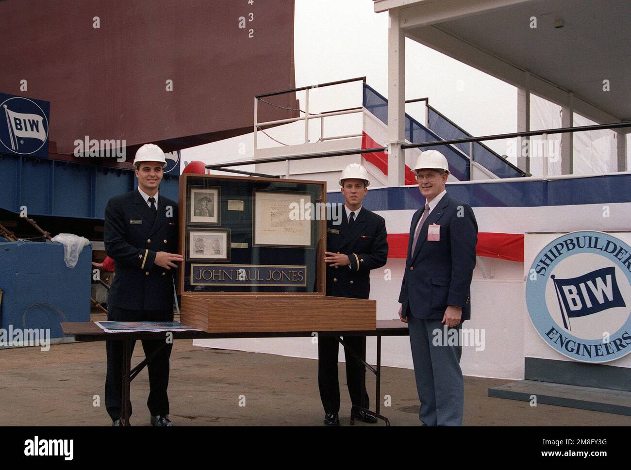 ENS Brandon Fausti, ENS Jon Shoemaker and Robert F. Sumrall, curator of ...