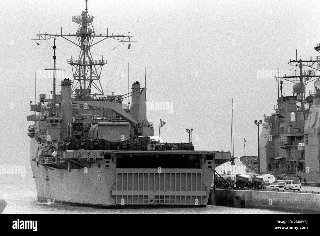 Marine equipment for use during exercise Valiant Blitz '92 is loaded ...
