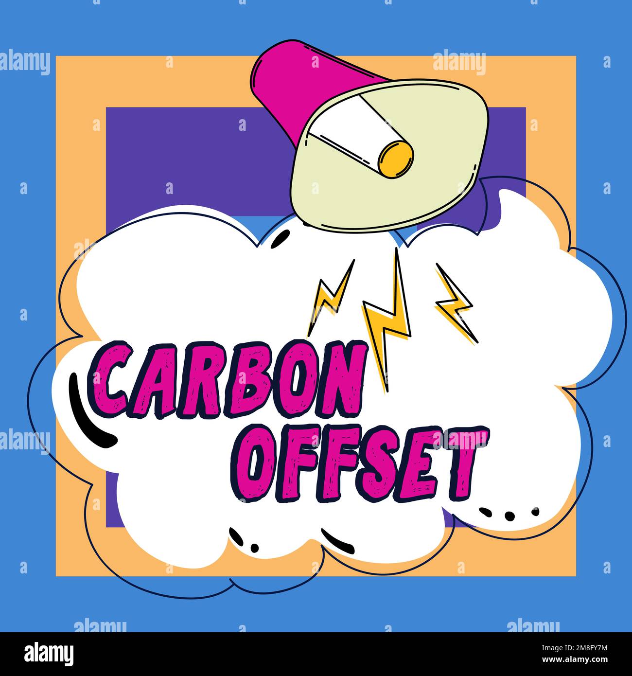 Conceptual caption Carbon Offset. Word for Reduction in emissions of ...