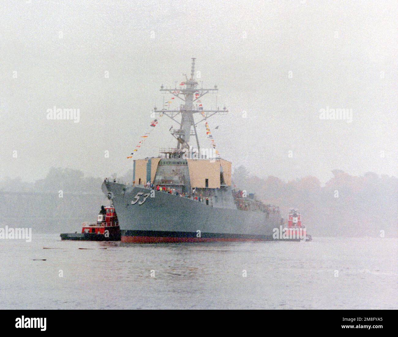 Fog envelopes the guided missile destroyer JOHN PAUL JONES (DDG-53 ...