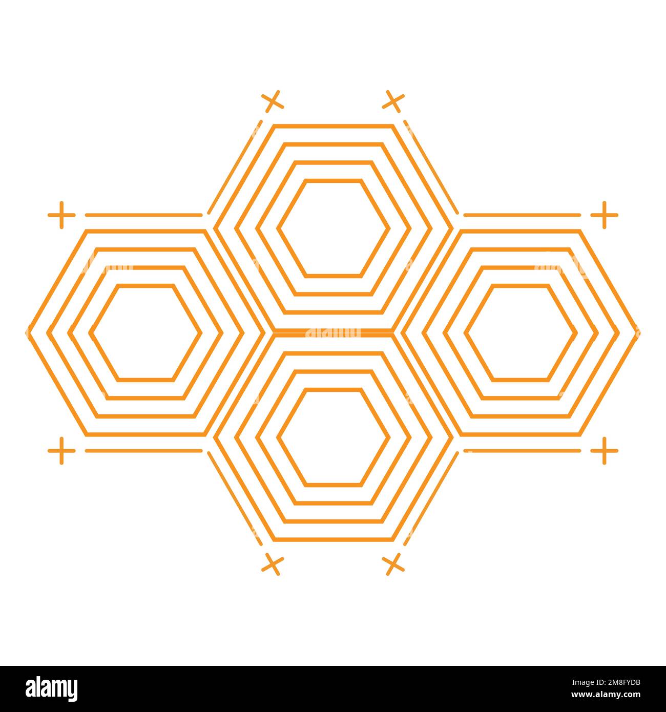 modern geometric hexagonal shape design element Stock Photo - Alamy