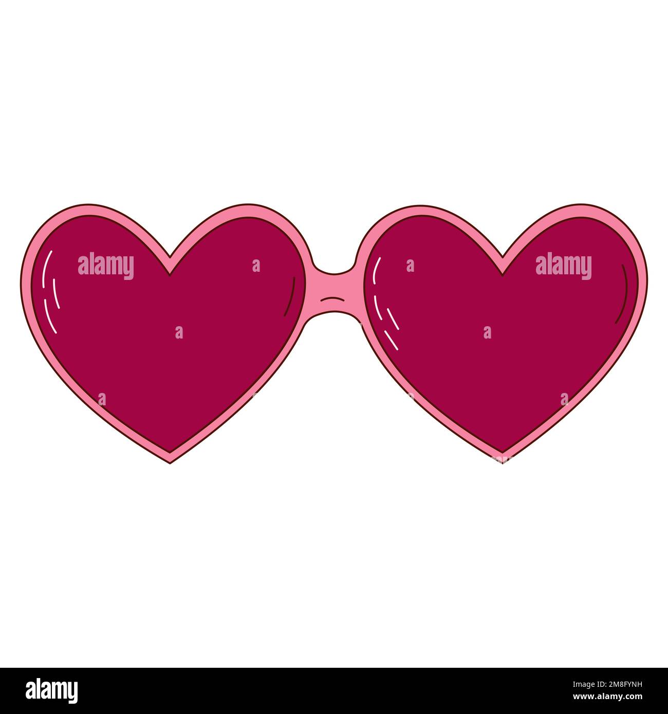 Hand drawn sunglasses for Valentine day. Design elements for posters ...