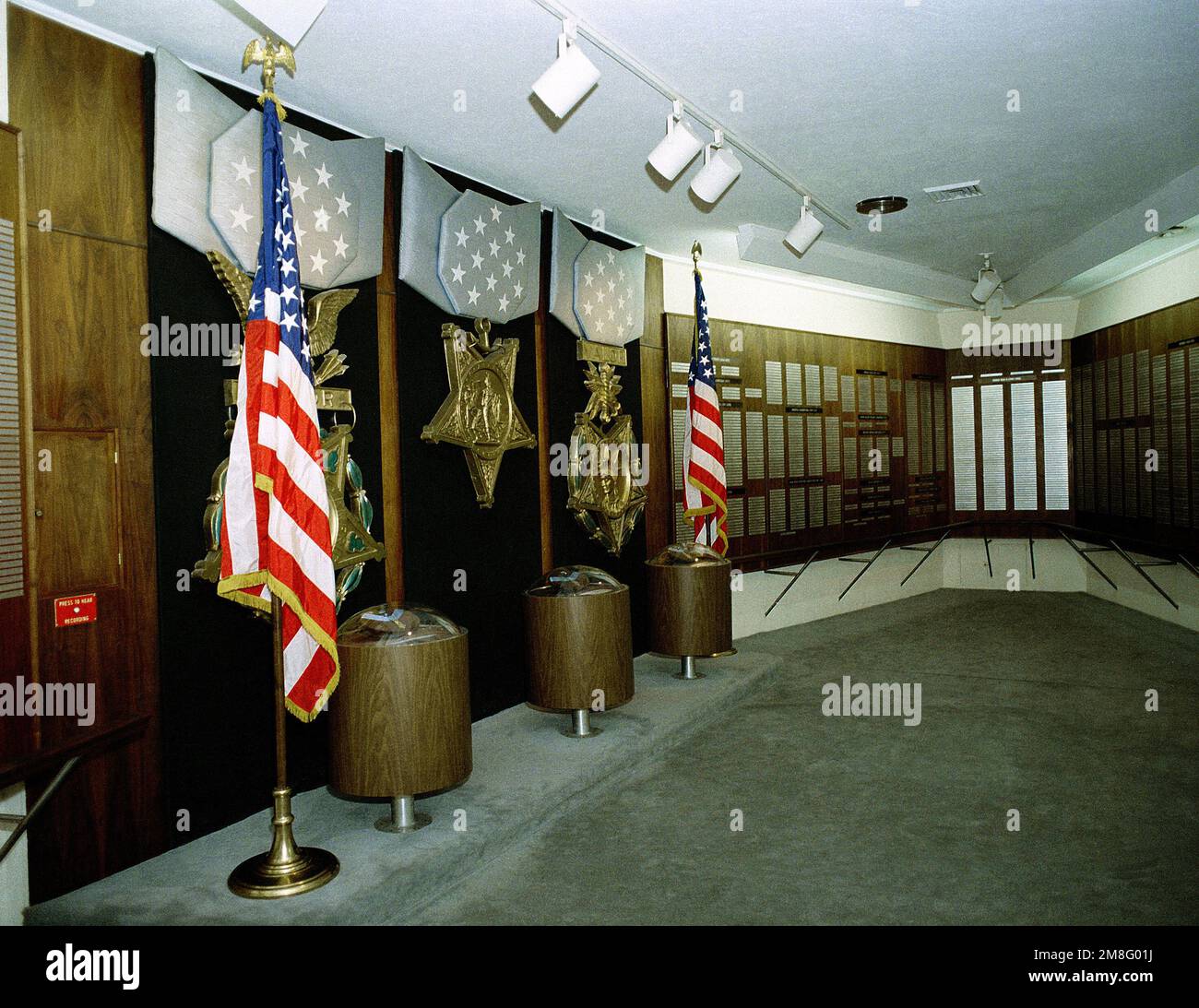 A view of the Pentagon's Hall of Heroes, in which the name of every ...