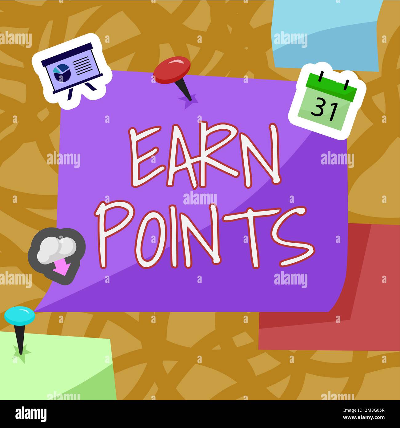 Text showing inspiration Earn Points. Word Written on to get praise or ...