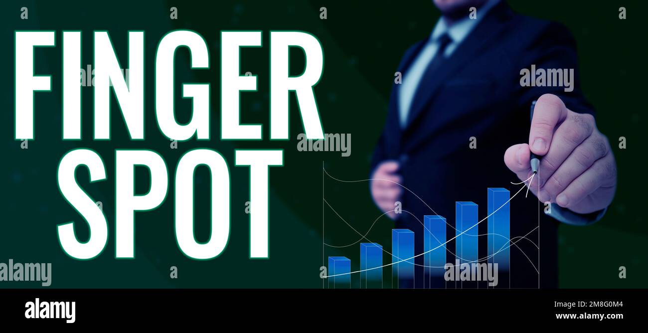 Text sign showing Finger Spot, Business concept Small fluid-filled ...