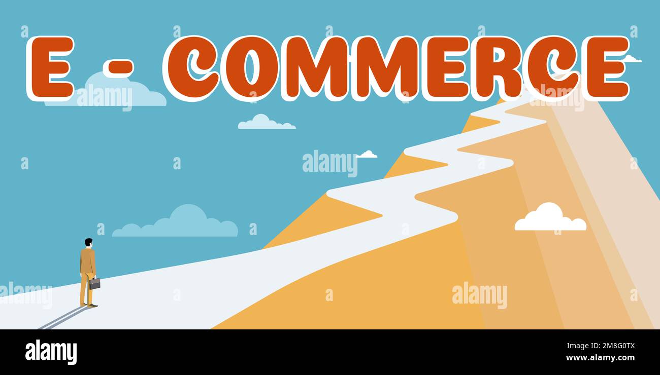 Hand writing sign E Commerce. Concept meaning commercial transactions ...