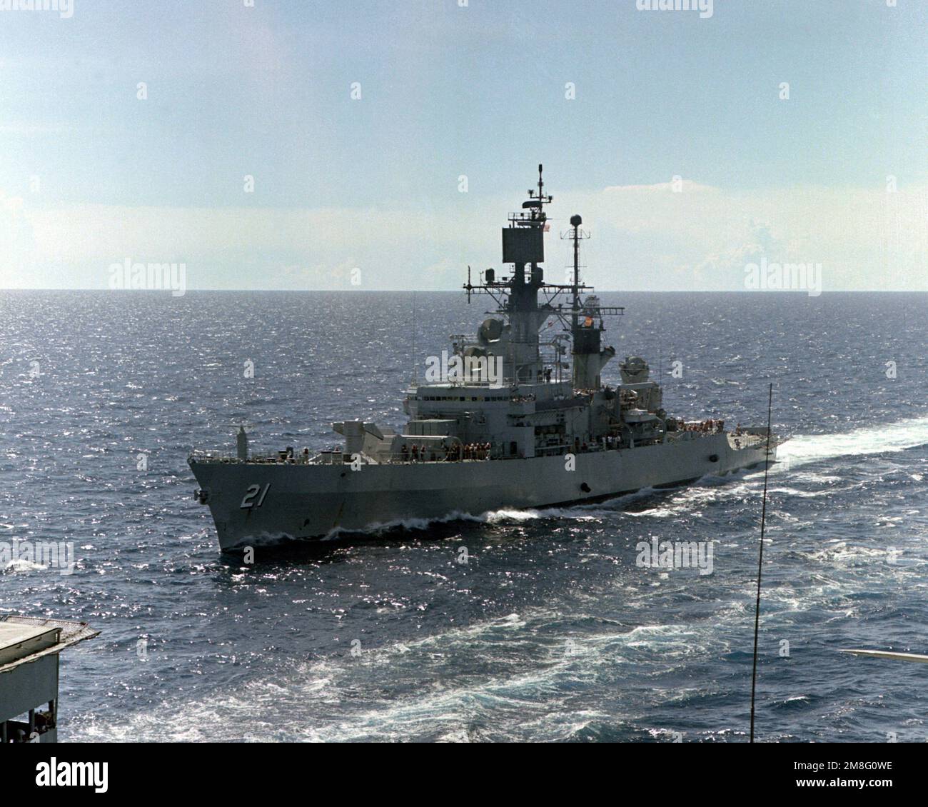A port bow view of the guided missile cruiser USS GRIDLEY (CG-21) as it ...