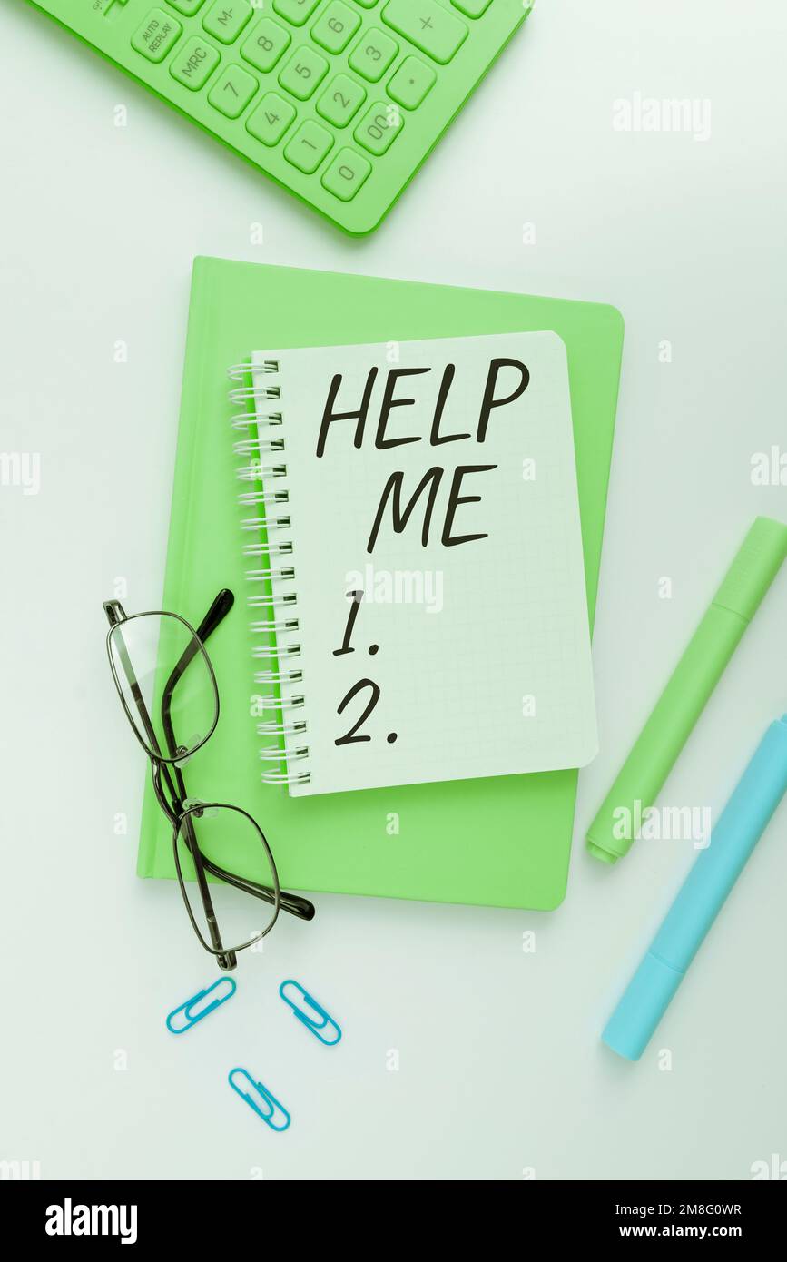 Writing displaying text Help Me. Business concept Asking someone to ...