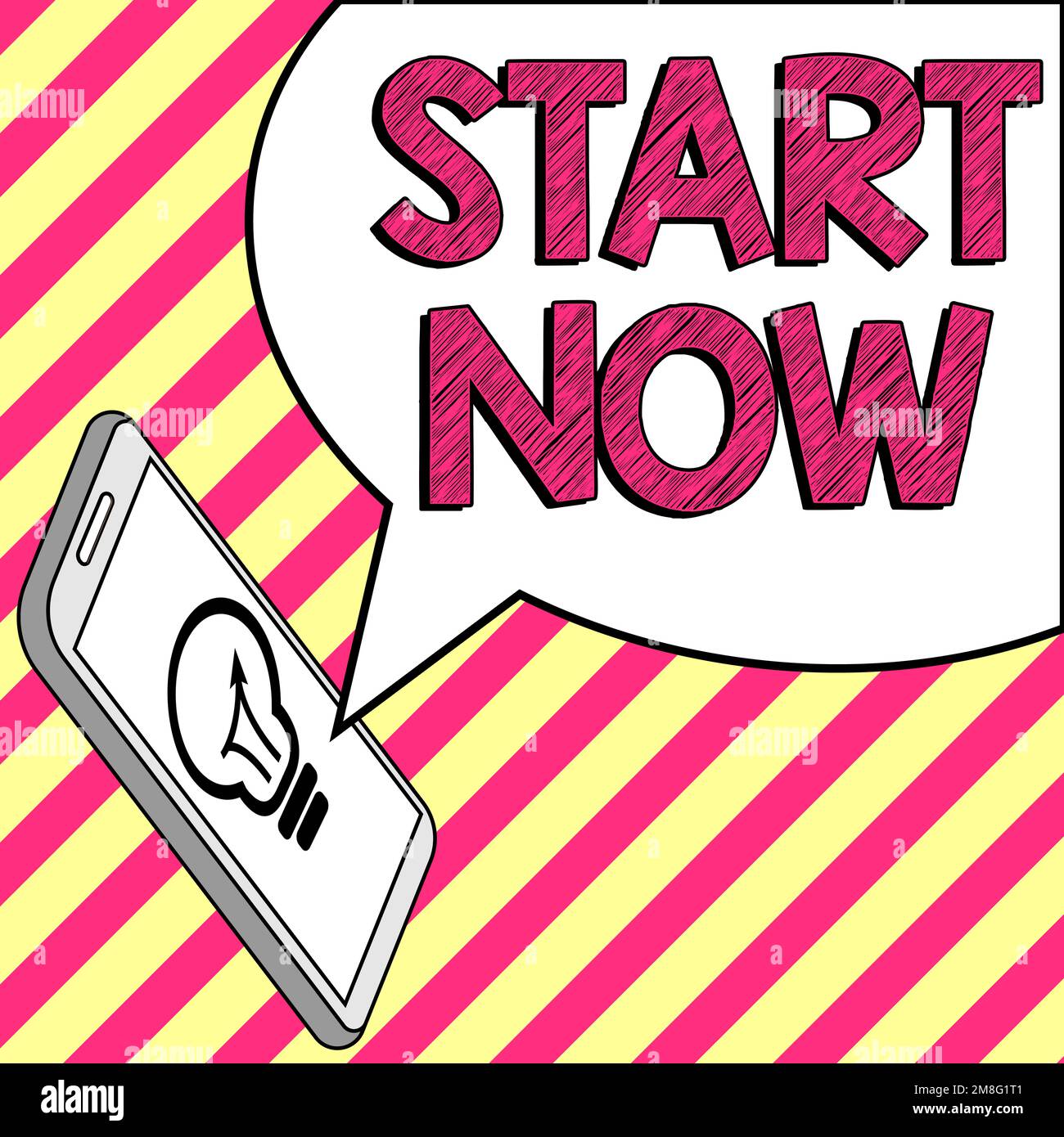 Sign displaying Start Now. Business overview do not hesitate to get ...