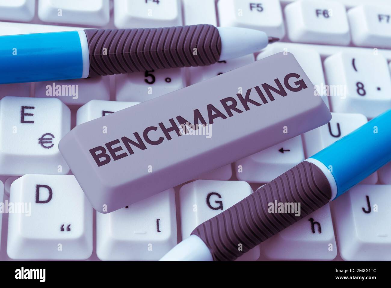 Hand writing sign Benchmarking. Internet Concept Evaluate something by ...