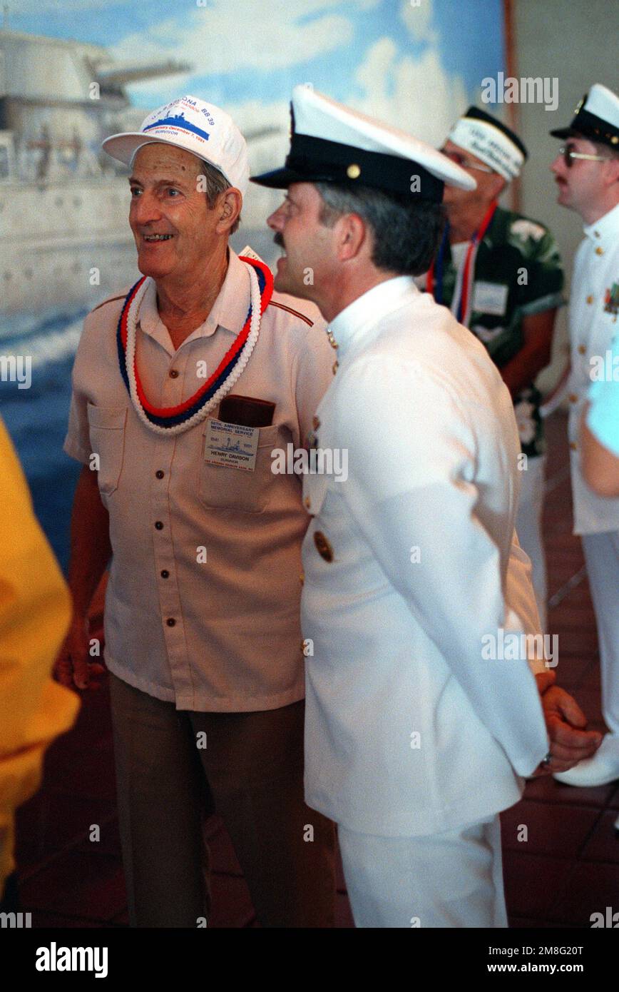MASTER Cheif Aerographer's Mate Steve Walton escorts USS ARIZONA ...