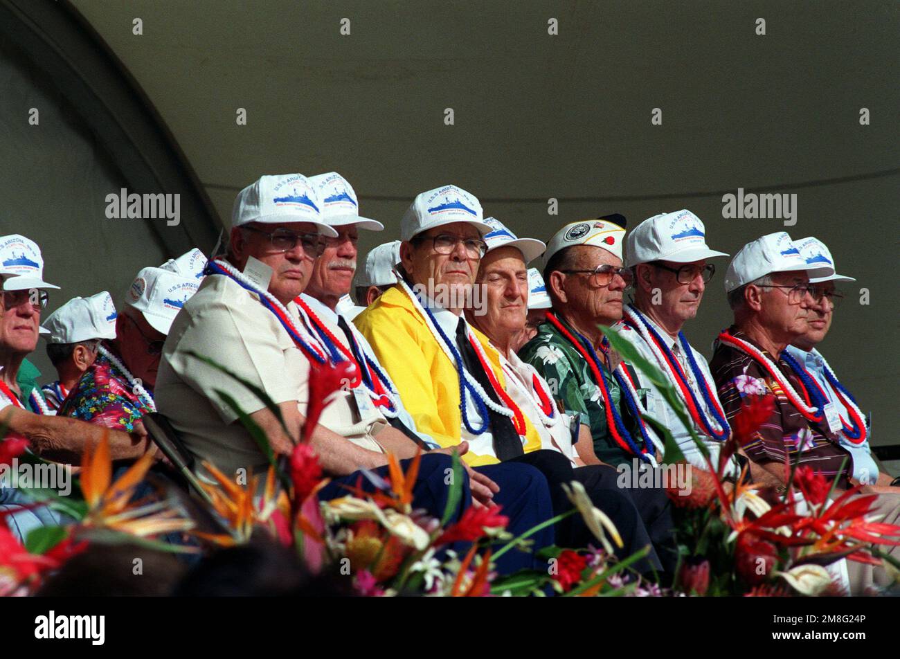 Crew members of the USS ARIZONA who survived the Dec. 7, 1941, attack ...