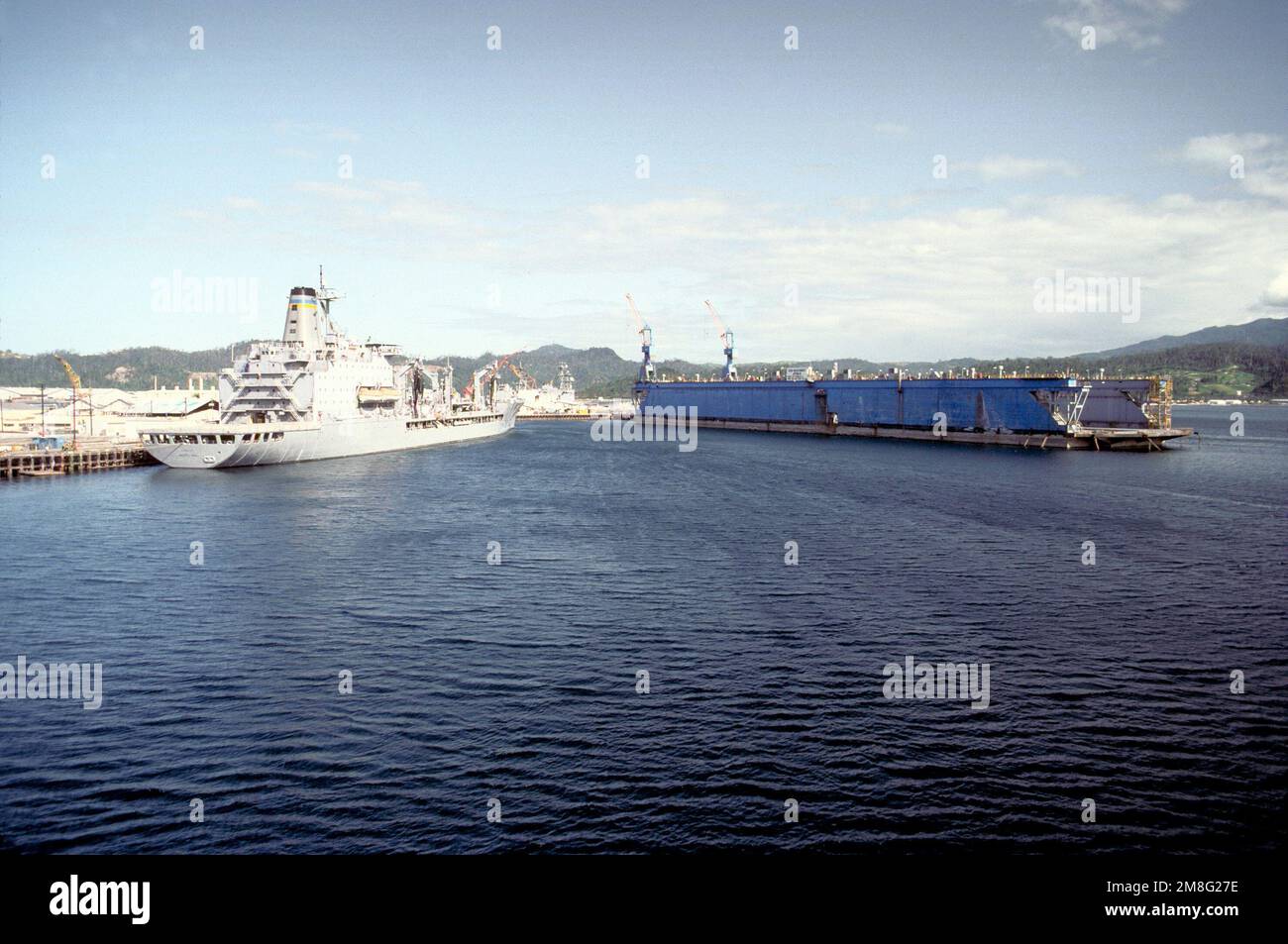 A starboard quarter view of the oiler USNS WALTER S. DIEHL (T-AO-193 ...