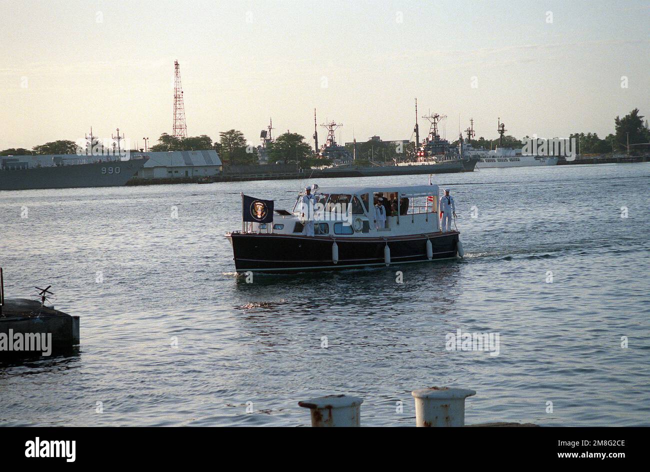 The barge of ADM Charles R. Larson, commander in chief, U.S. Pacific ...