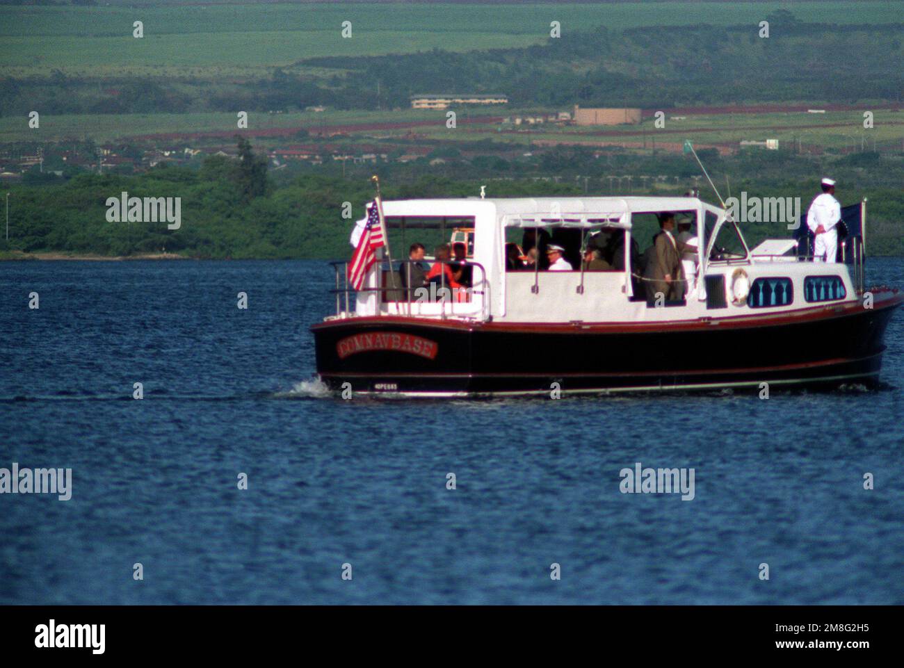 The barge of ADM Charles R. Larson, commander in chief, U.S. Pacific ...
