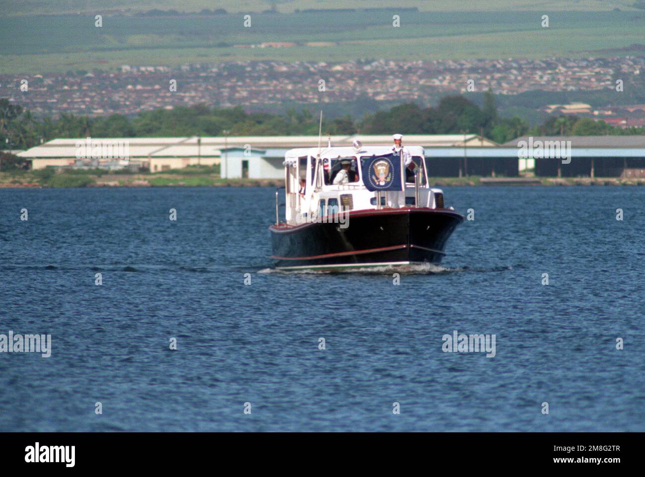 The barge of ADM Charles R. Larson, commander in chief, U.S. Pacific ...