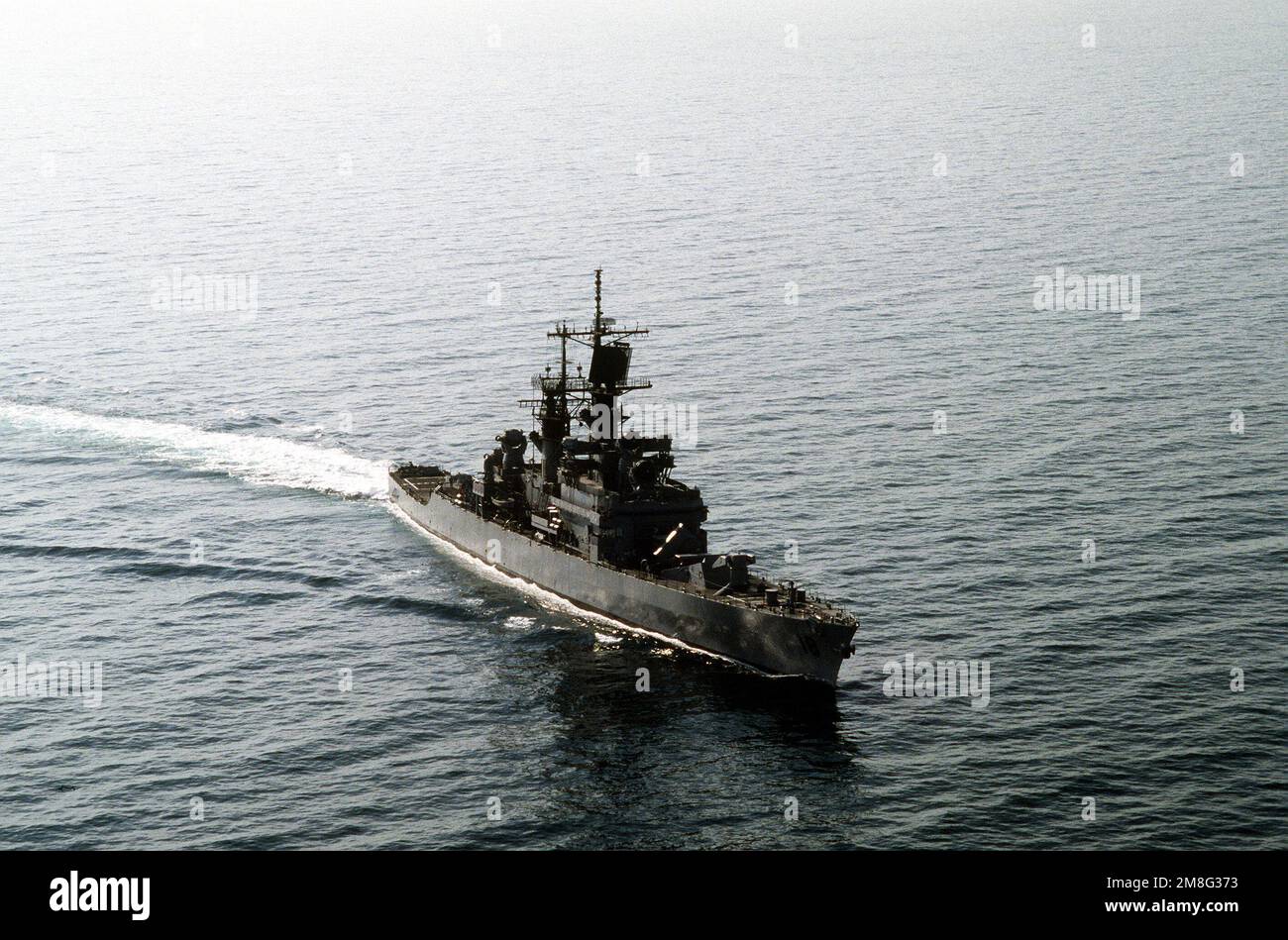 A starboard bow view of the guided missile cruiser USS WORDEN (CG-18 ...