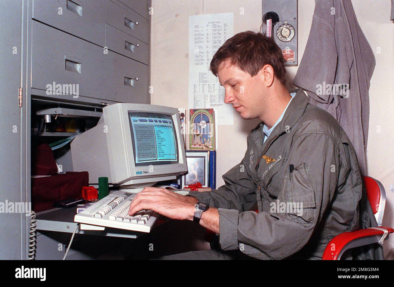LT David Revelle, a pilot with Attack Squadron 34 (VA-34), catches up ...