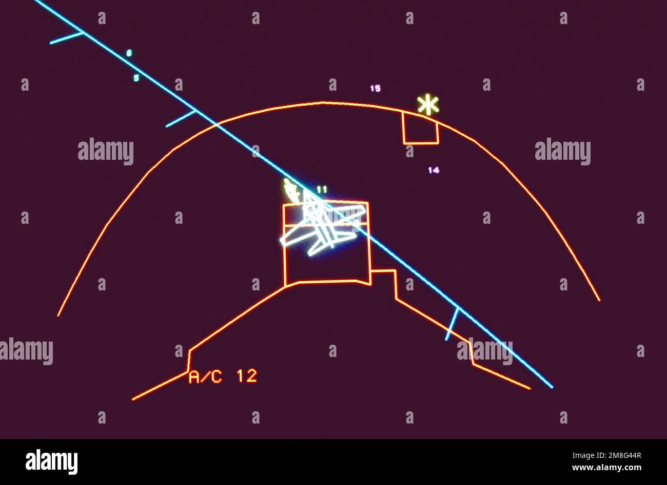 A digital display terminal shows the location of an aircraft taking ...