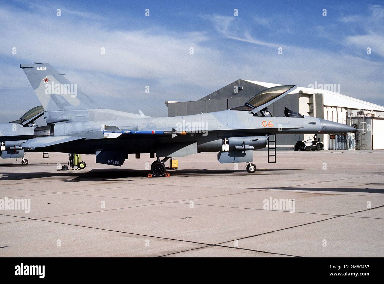 A right side view of a Fighter Squadron 126 (VF-126) F-16N Fighting ...